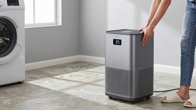 Refurb: 50-Pt Midea Cube Dehumidifier w/ Pump (4,500 sq. ft, Gray) $110 ...